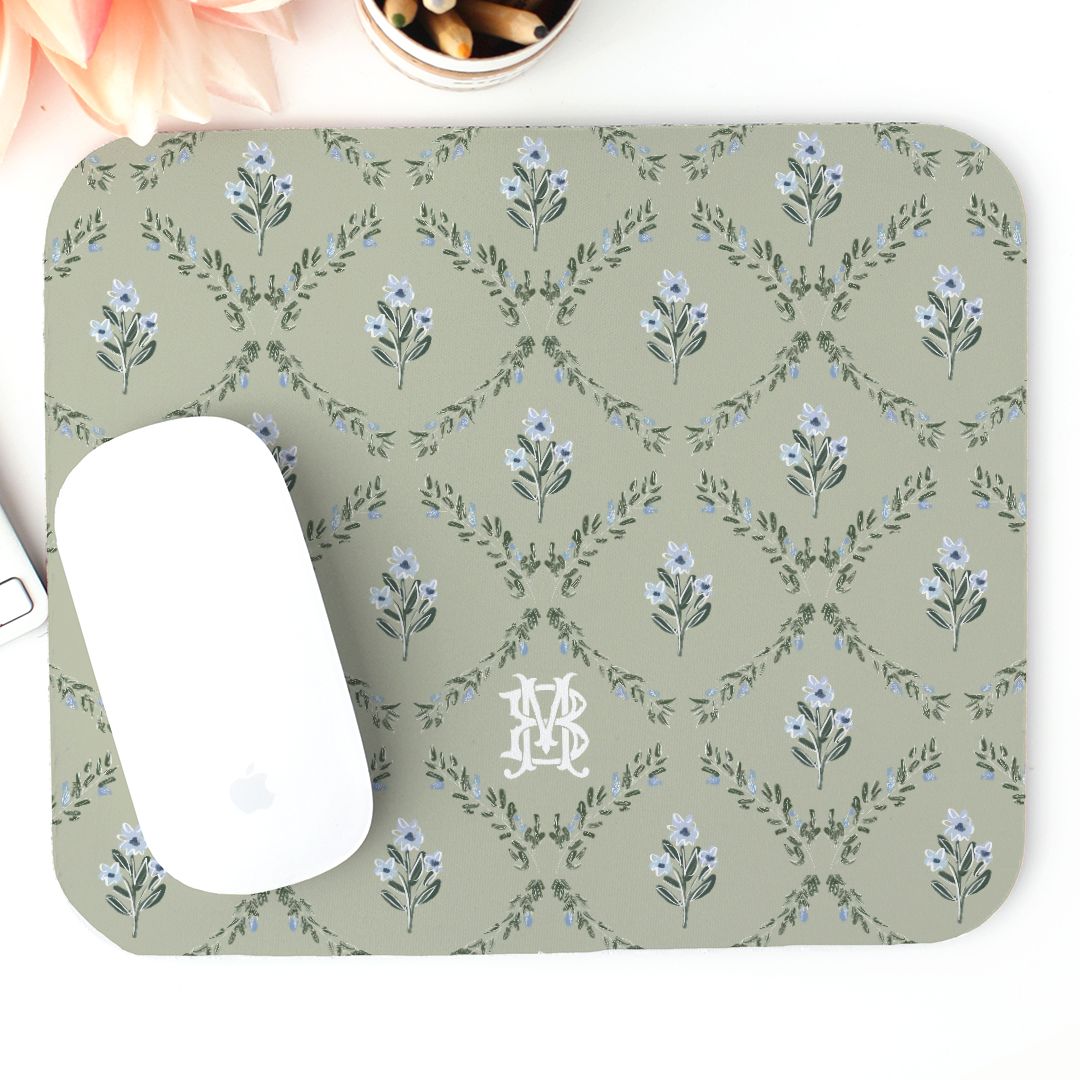 Preppy Monogrammed Mouse Pad - Dorm Room Decor – Britt Mills Design