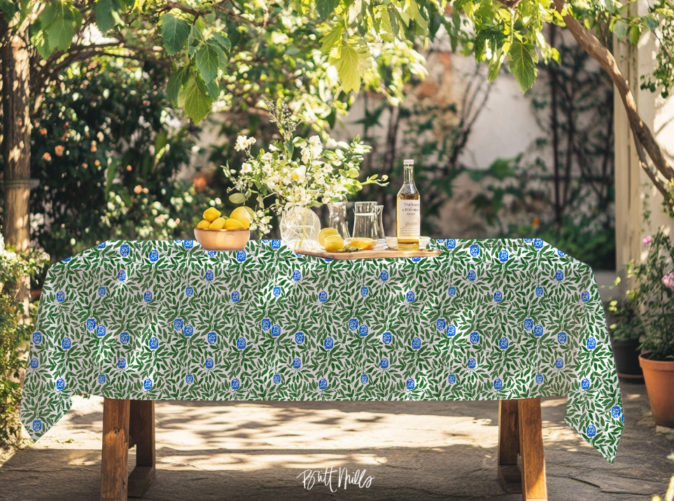 Lola II Stunning Tablecloth - Chinoiserie Inspired